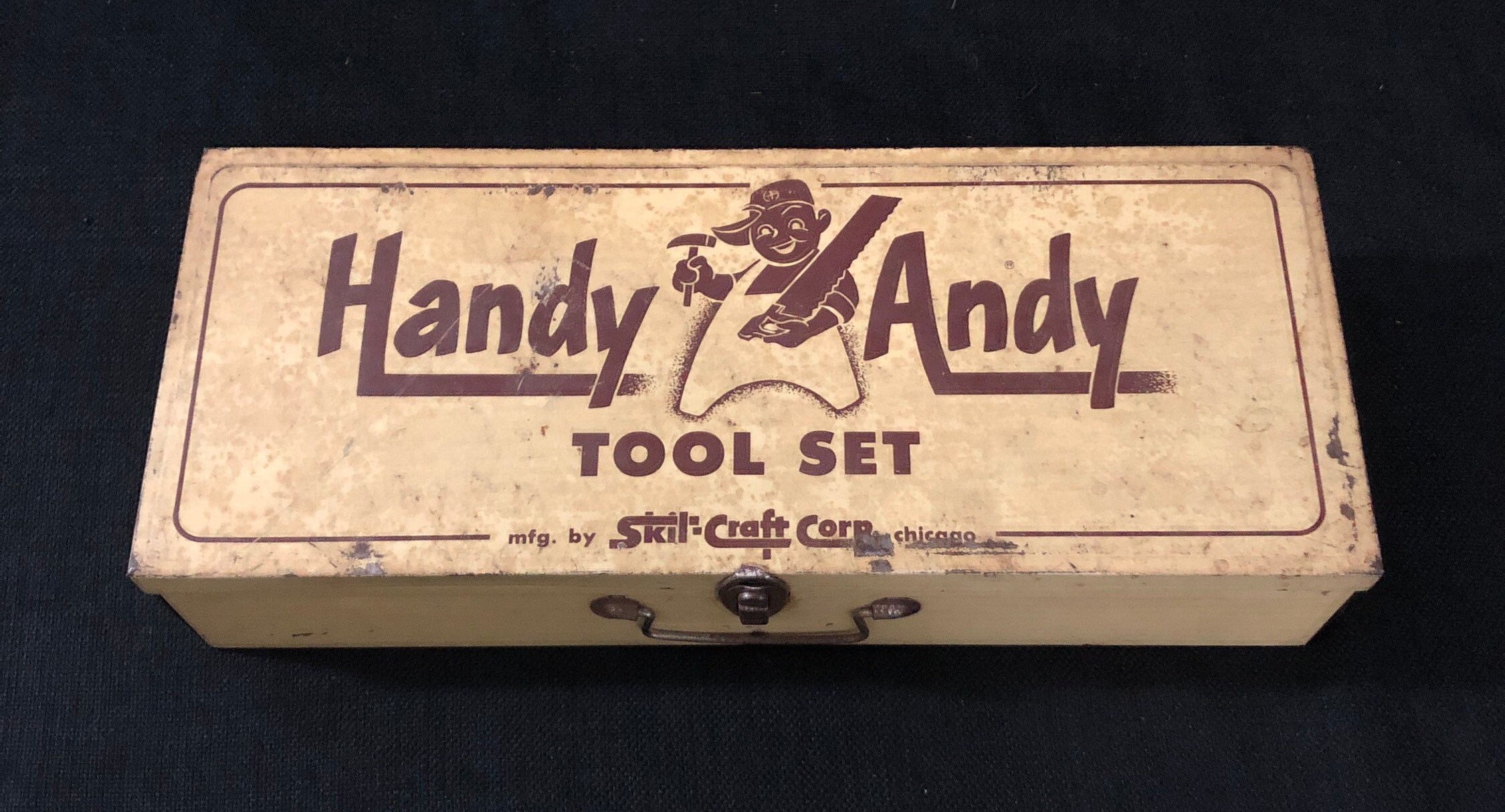 Vintage Wooden Blocks in Vintage Handy Andy Tool Box 93 - Etsy