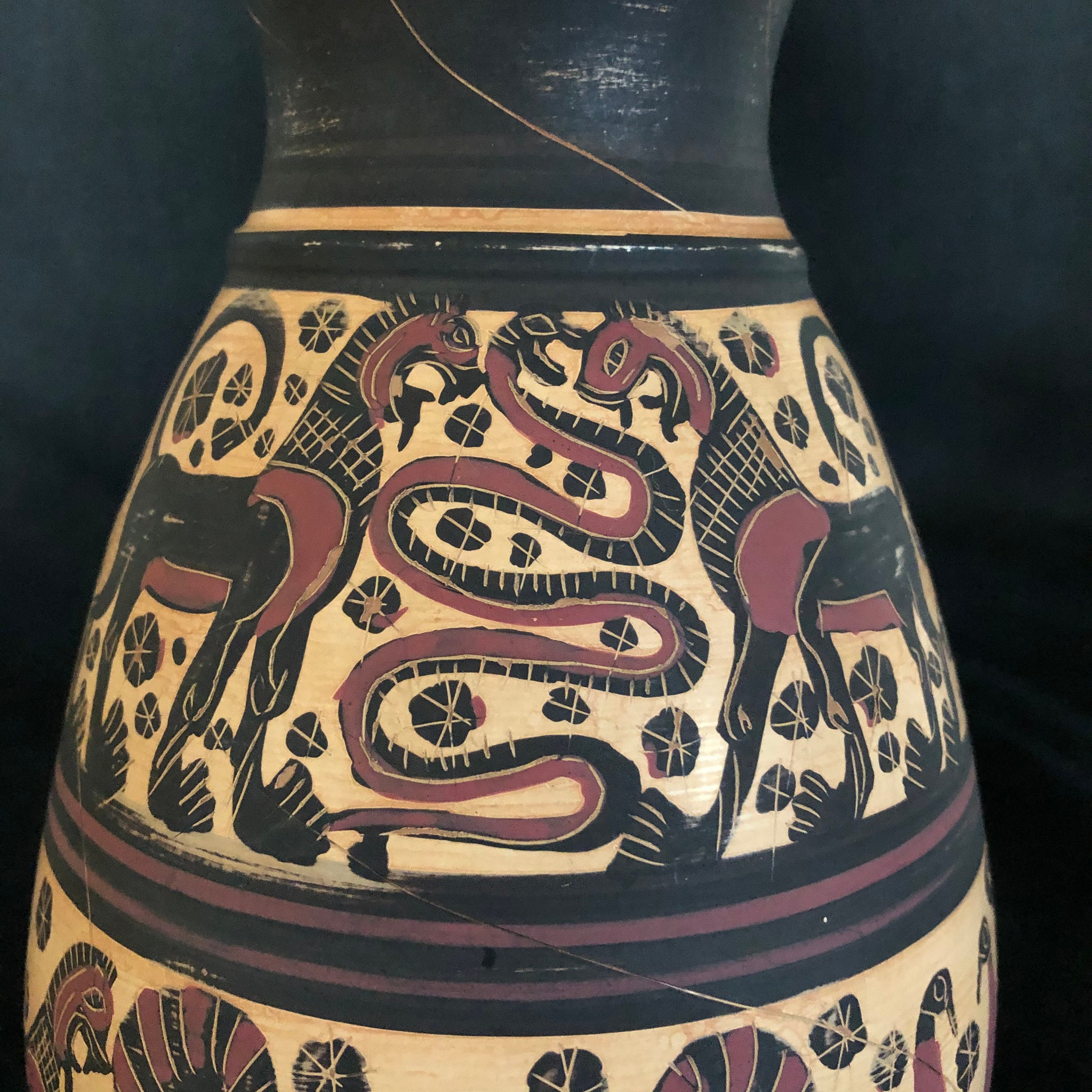 Early Corinthian Vase / Pitcher Replica w/ Snake Btwn Lions | Etsy