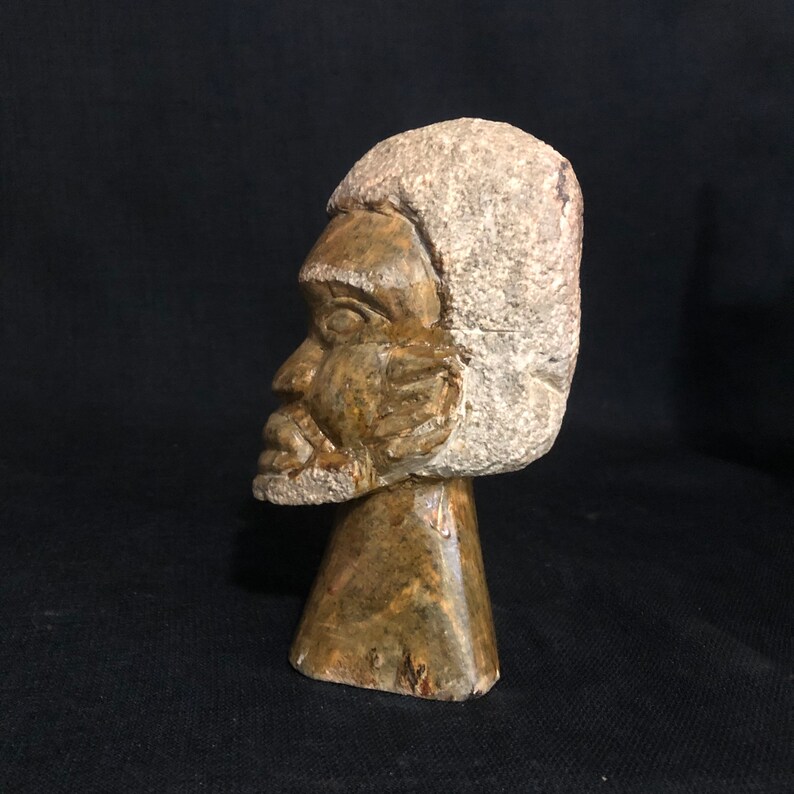 Hand Carved African Stone Sculpture Man Bust Primitive Hand | Etsy