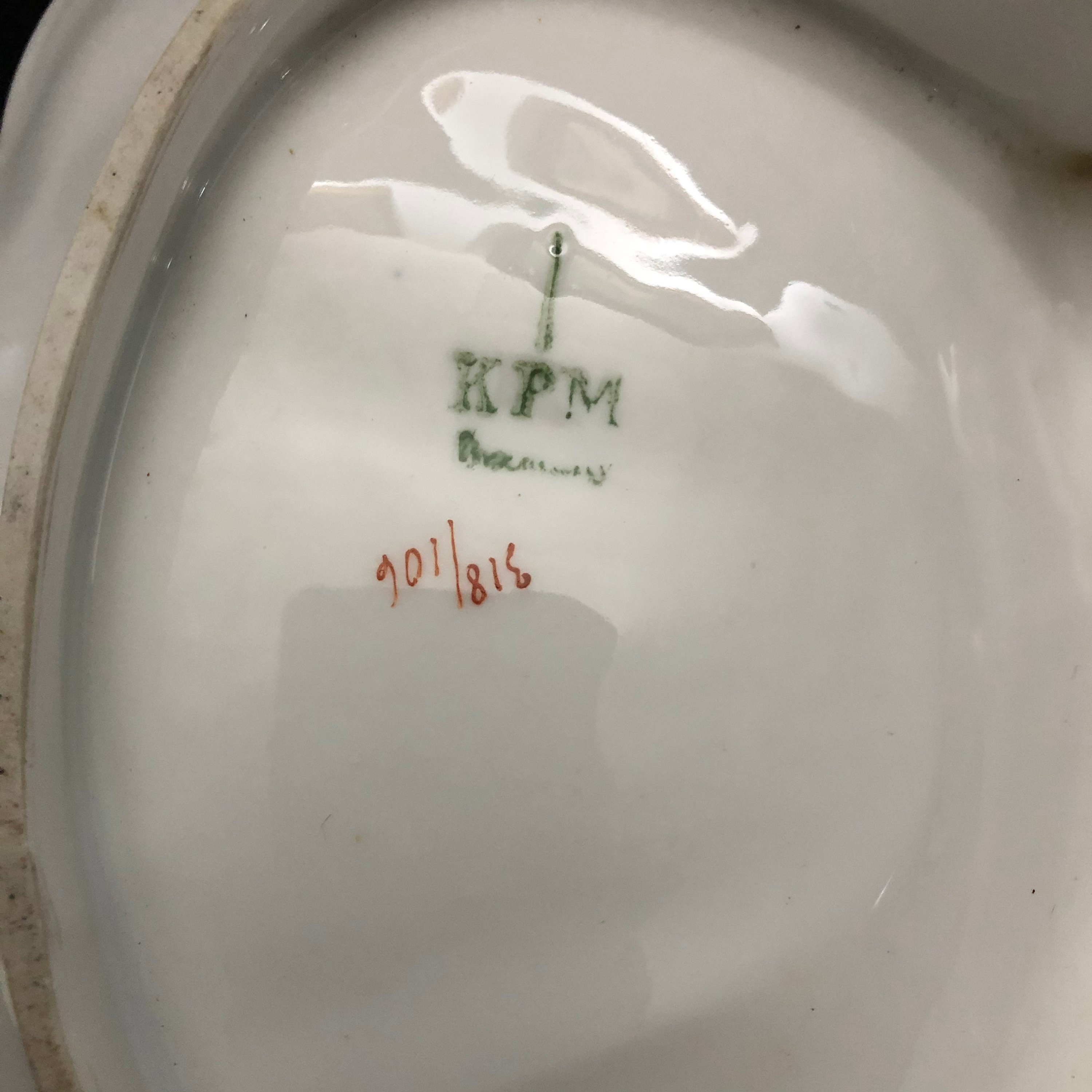 Antique KPM Porcelain Divided Dish w/Handle Early 1900s | Etsy