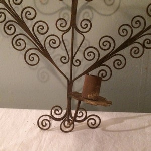 Rustic Wrought Iron Candelabra Rusty, Twisted Iron Halloween Candle ...