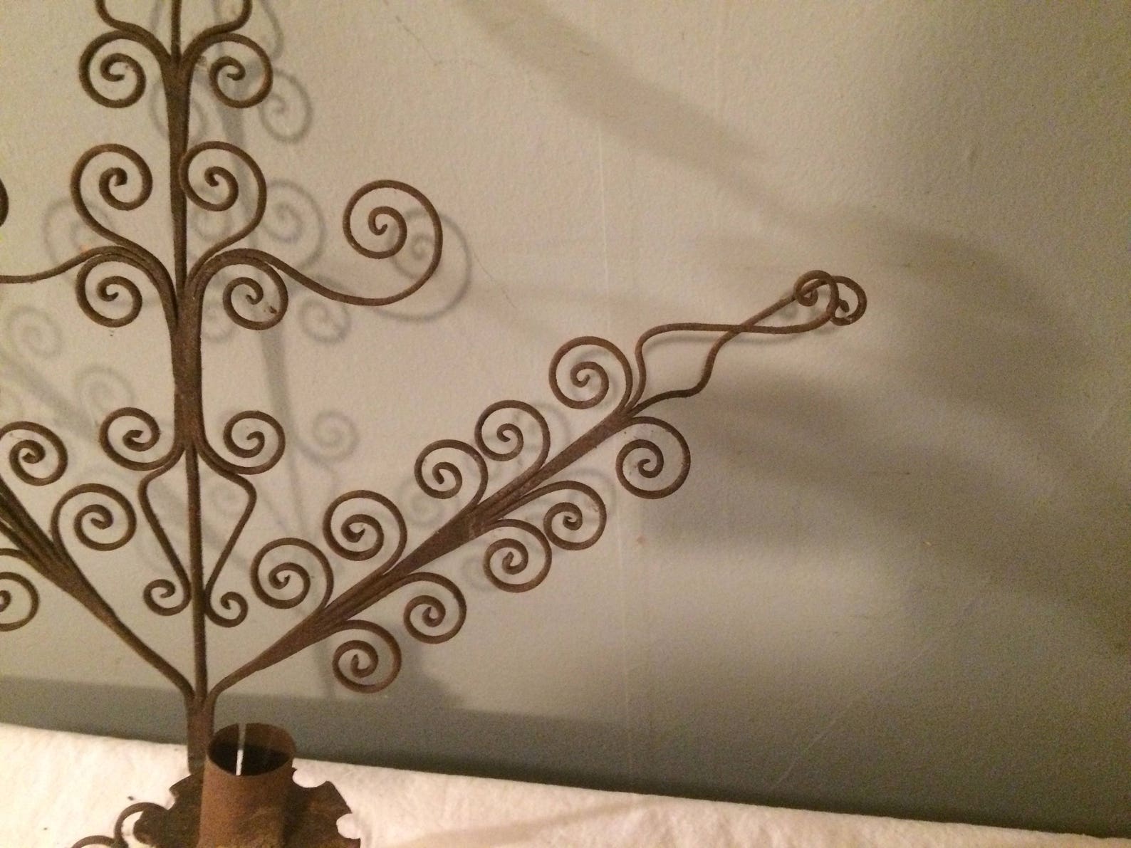 Rustic Wrought Iron Candelabra Rusty Twisted Iron Halloween - Etsy
