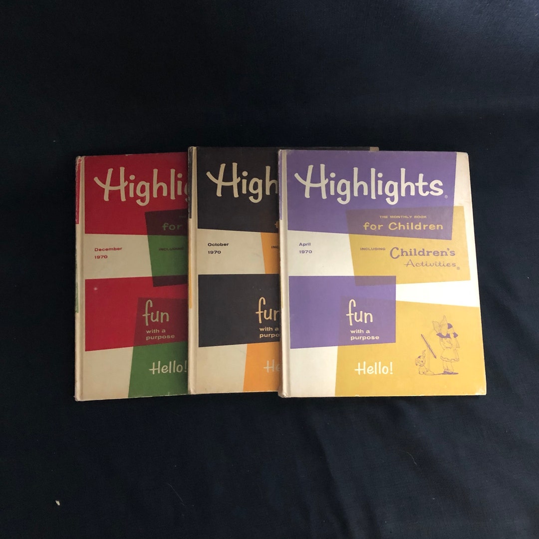 1970s “highlights” Hard Cover Books - Doctors Office Books - Vintage ...