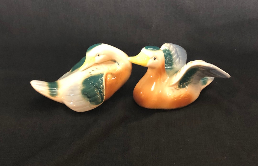 Pair Vintage Ceramic Ducks - Brazillian Ceramic Ducks #229 W/green ...