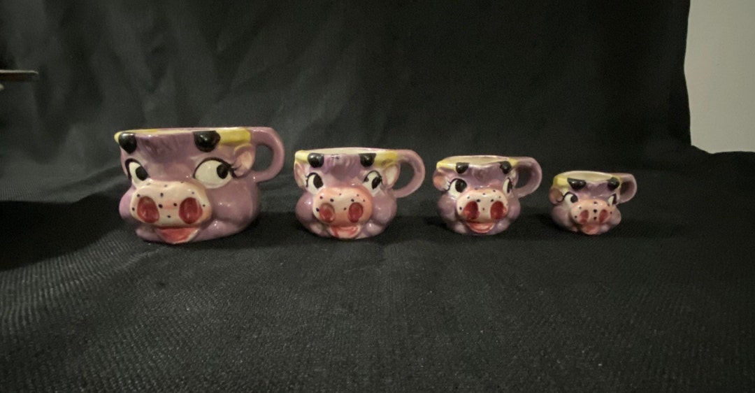Vintage Thames Purple Cow Measuring Cups - Numbered Vintage Matching ...