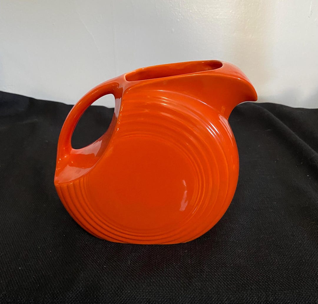 Vintage Fiesta Disc Pitcher in Original Radioactive Red - Retro Fiesta ...