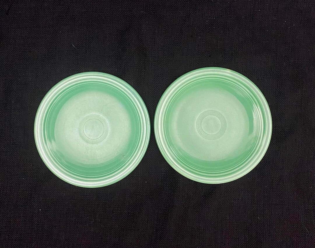 PAIR Vintage Fiesta Bread and Butter 6" Plates in Original Green Glaze ...