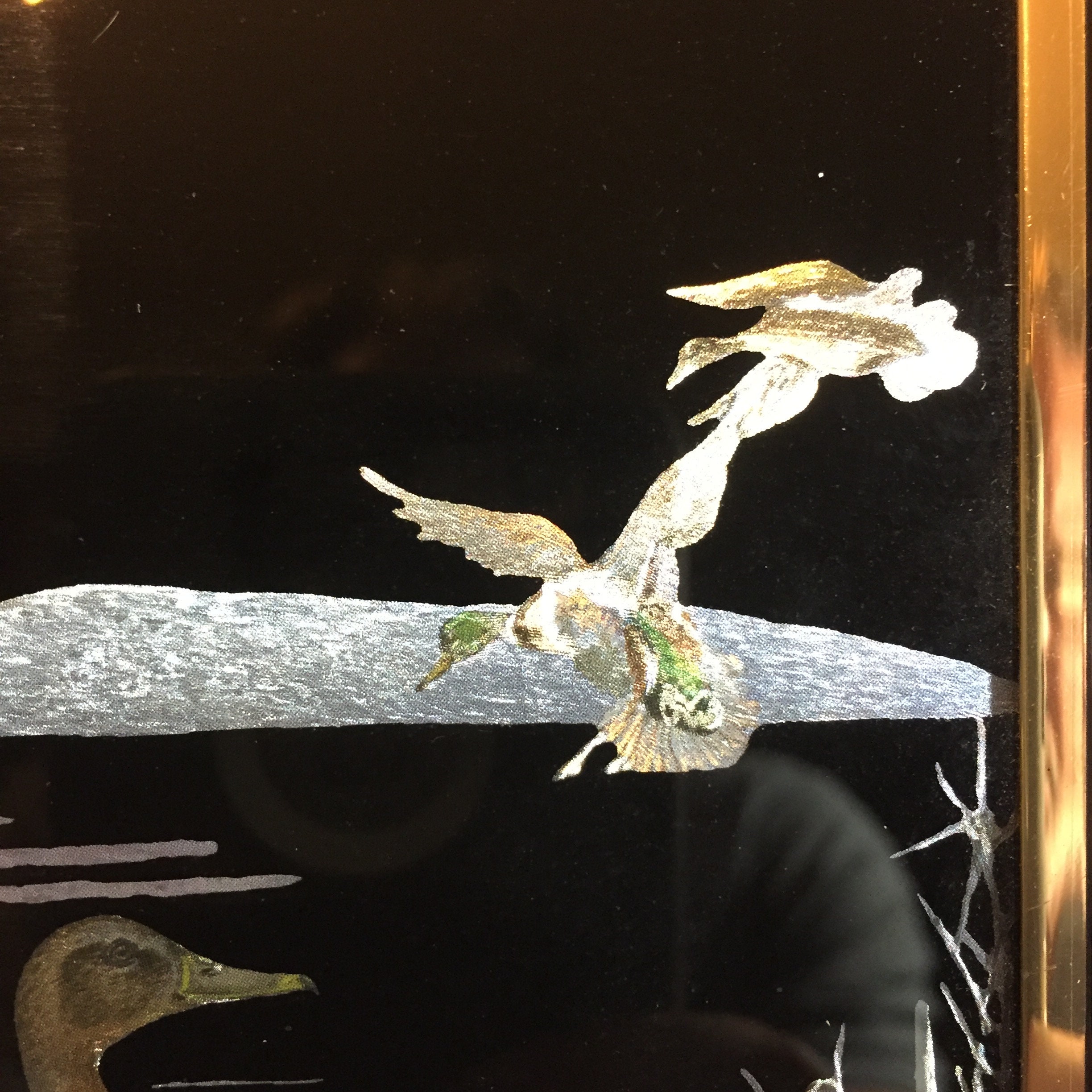 Kafka Foil Etching Vintage Screened Foiled Etching Glass Art | Etsy