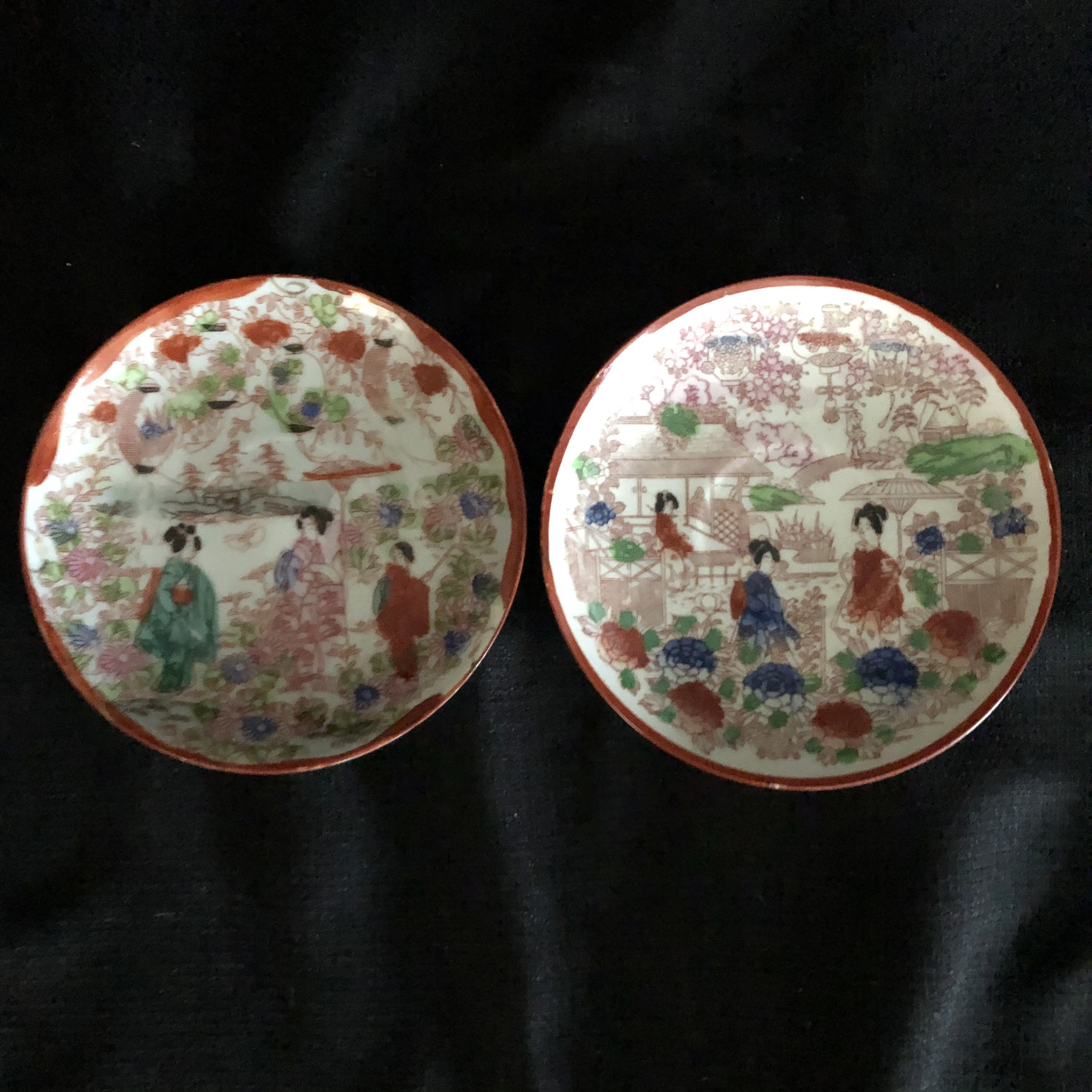 Pair Vintage Japanese Hand Painted Plates Japanese Painted - Etsy