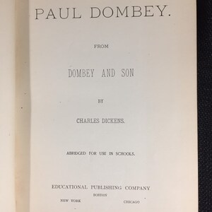 1895 "paul Dombey - Dombey and Son", by Charles Dickens, 1895 - Pub ...