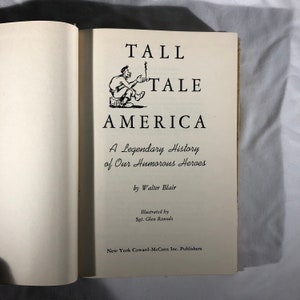 1944 tall Tale America Legendary History of Our - Etsy