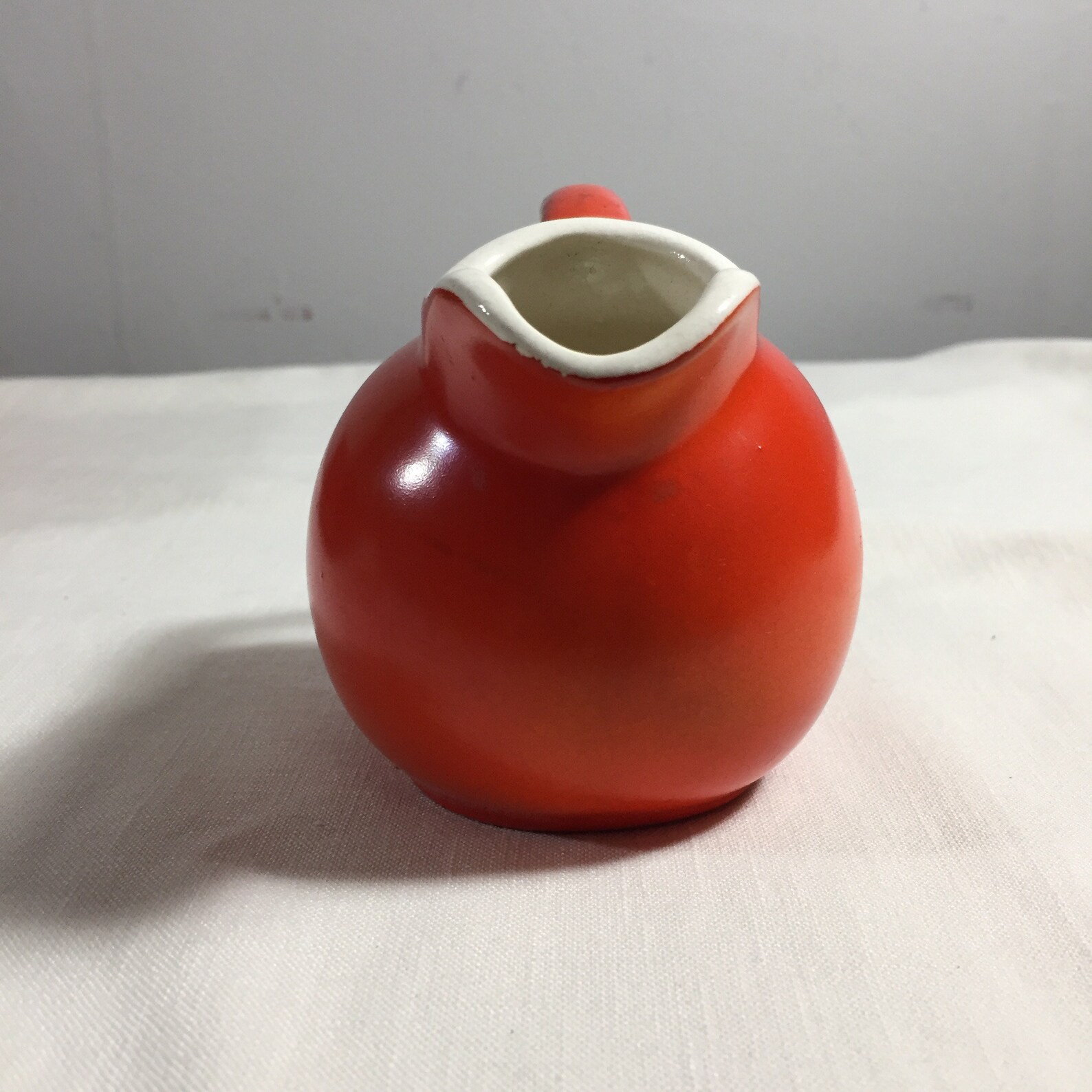 PAIR of Cameron Pottery Pitchers Orange Ball Creamers | Etsy