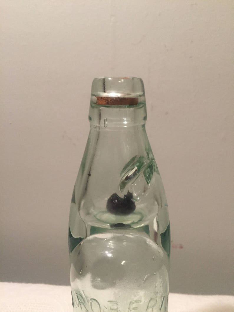 J. Roberts Castleford Codd Bottle With Blue Marble and Seal | Etsy