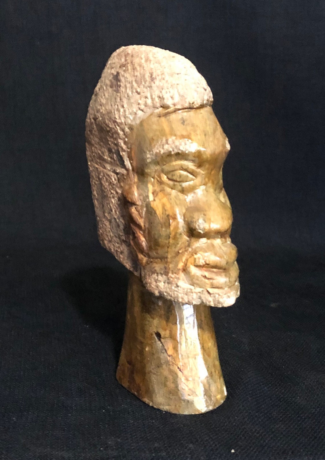 Hand Carved African Stone Sculpture Man Bust Primitive Hand | Etsy