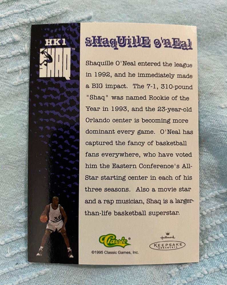 Vintage Hallmark - 1995 Hoop Stars - Shaquille O’neal - Shaq Hallmark ...