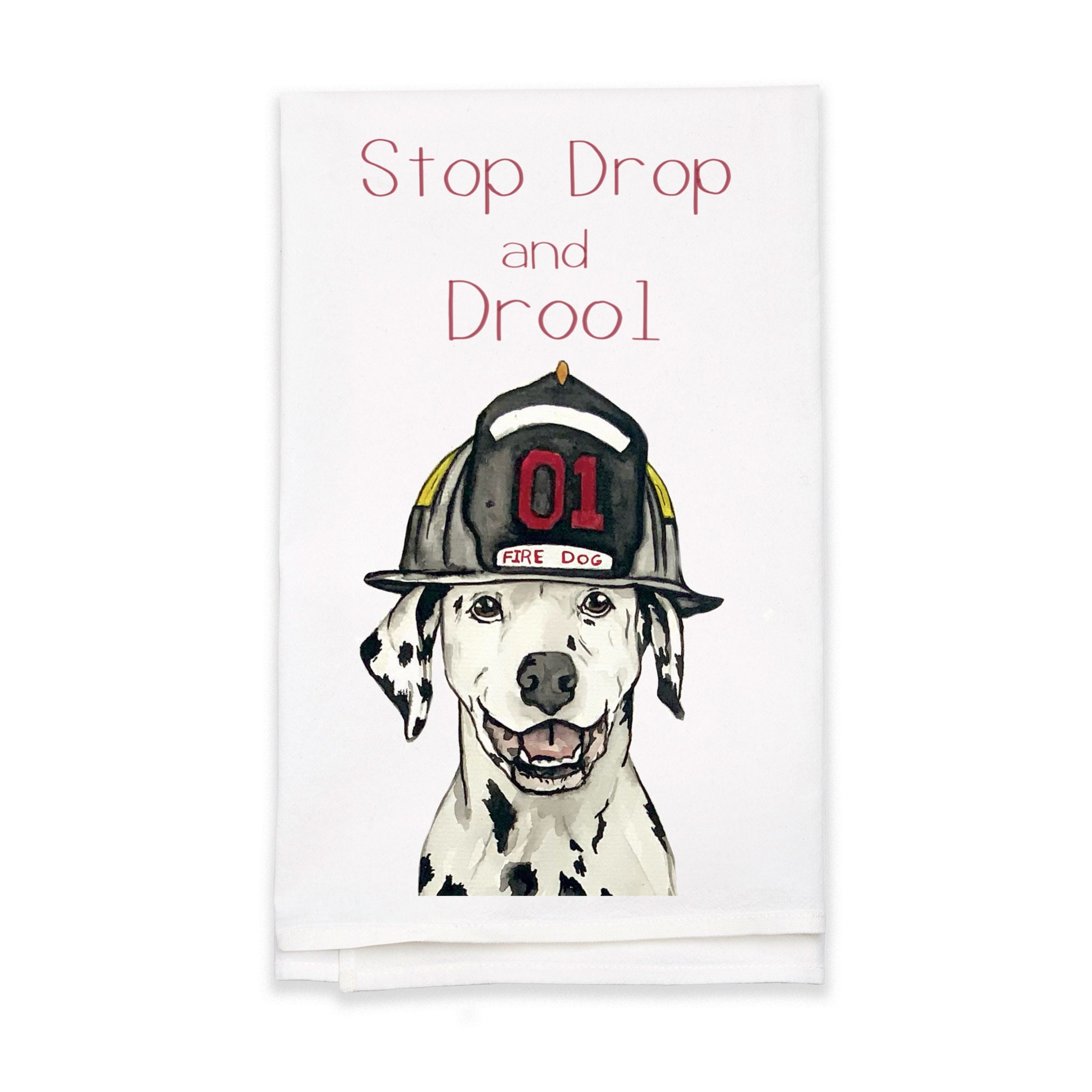 Dalmation stop Drop and Drool Tea Towel - Etsy