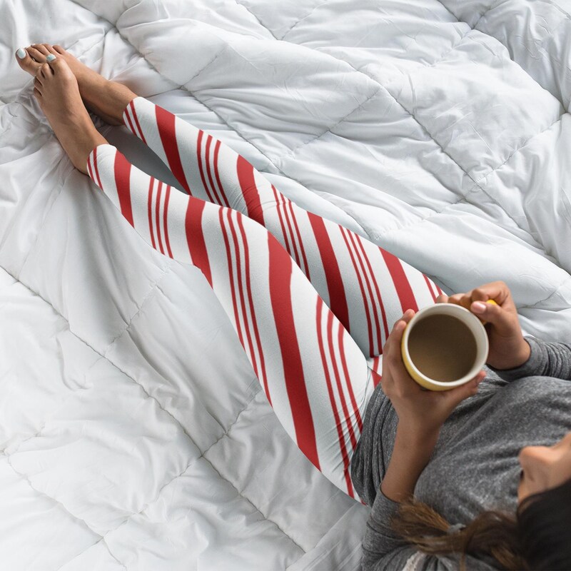 Candy Cane Leggings - Etsy