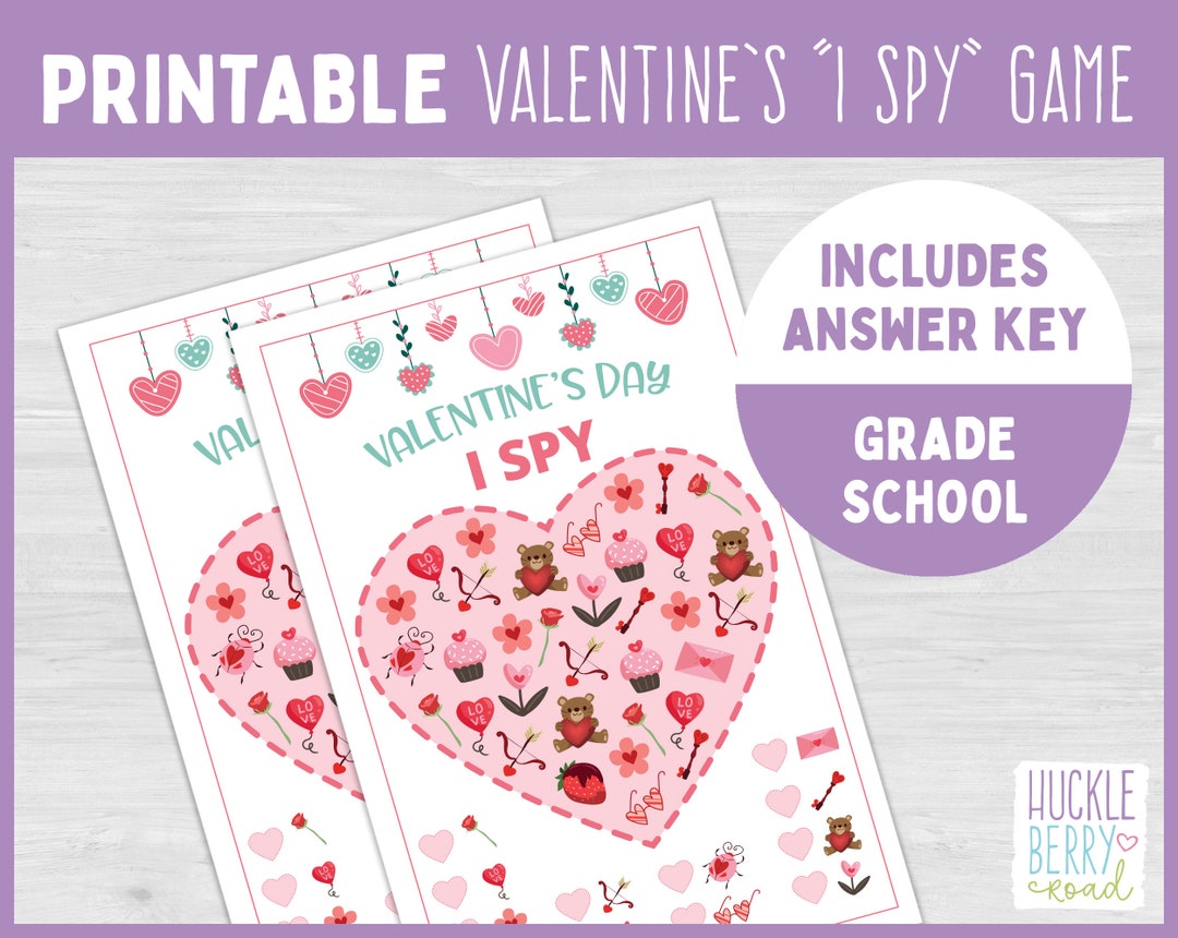 PRINTABLE Valentine's Day I SPY Activity Seek and Find Valentine Party ...