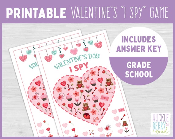 PRINTABLE Valentine's Day I SPY Activity Seek and Find | Etsy
