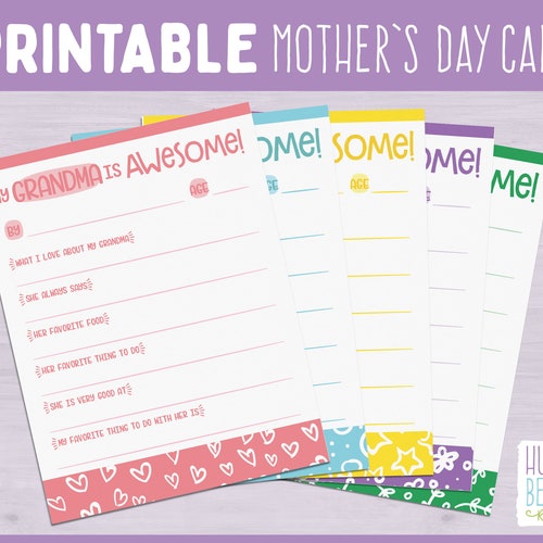 Mother's Day Printable All About My Grandma Mother's - Etsy
