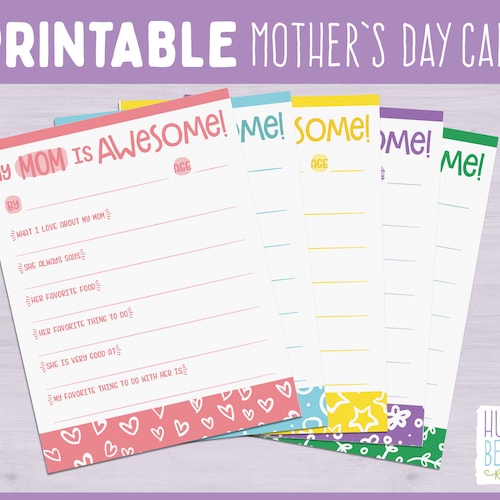 All About My Mom PRINTABLE Fill in the Blankgift for - Etsy