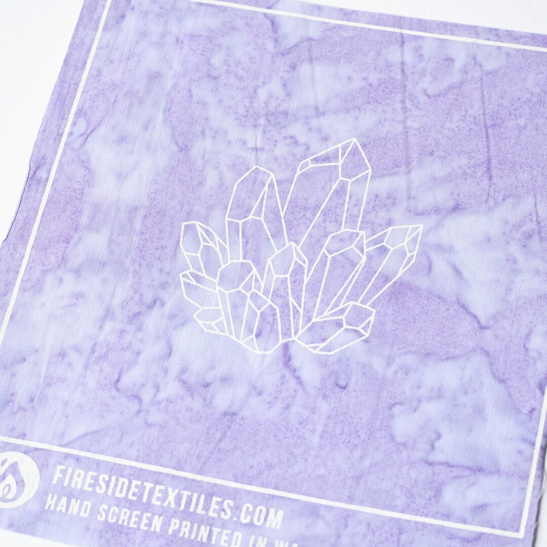 Crystal Cluster Fabric Art Print With Embroidery Kit Option for ...