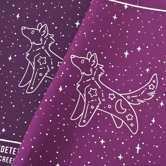Constellation Wolf Fabric Art Print With Embroidery Kit Option | Etsy