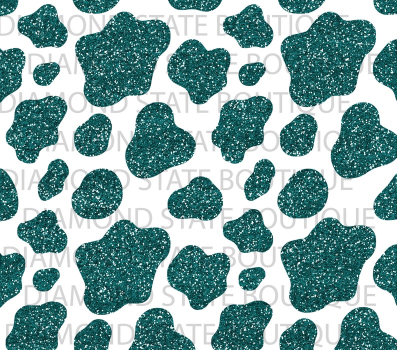 20 Oz Skinny Tumbler Template PNG, Cow Print Animal Teal Blue Green ...