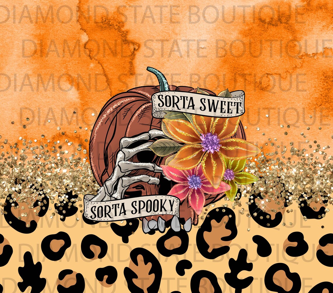 Sorta Sweet Sorta Spooky Halloween Skeleton Hand Leopard - Etsy