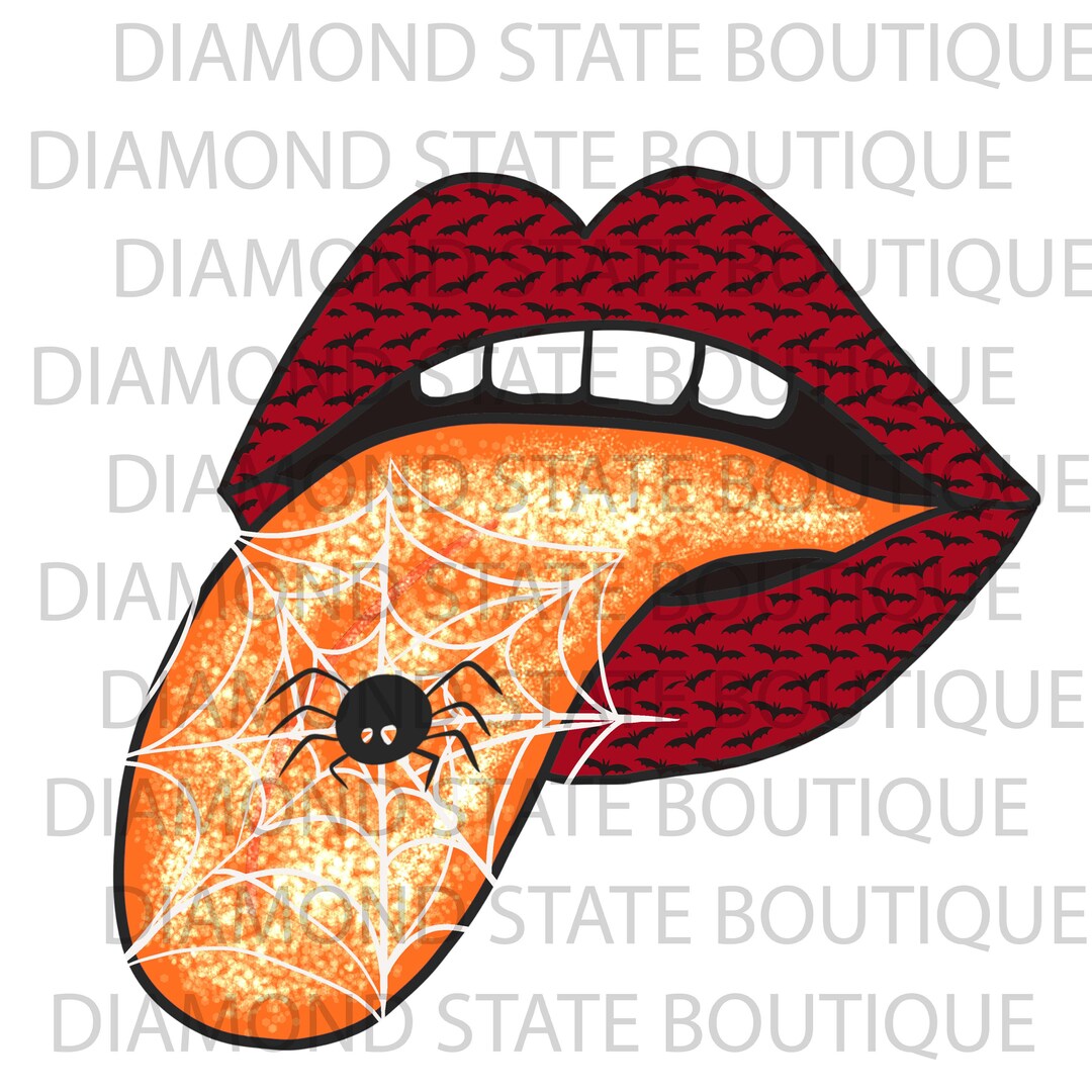 Halloween Glitter Spider Web Lips PNG Digital Download, Sublimation ...