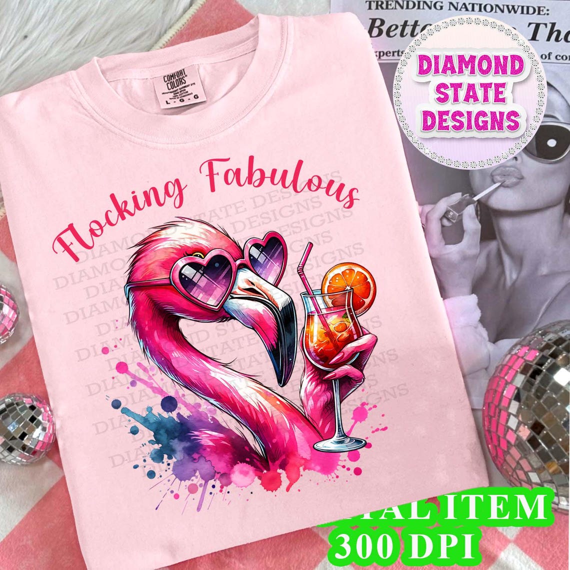 Flamingo Flocking Fabulous Pink PNG, Sublimation, Funny Images, Digital ...