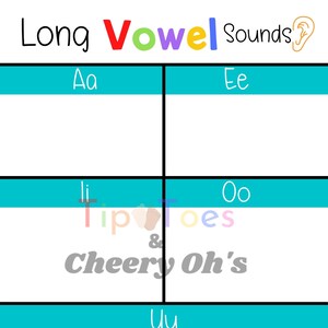 Long Vowel Sounds Game, Educational, Vowel Chart, Matching Game, Kids ...