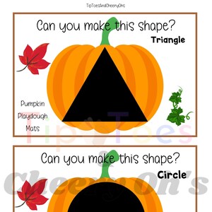 Playdough Shape Mats, Fall Learning Printable, Playdough Mats, Autumn ...