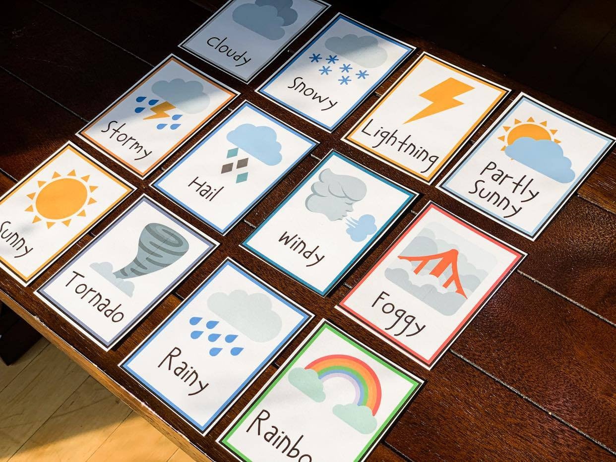 Kids Weather Montessori Weather Activity Kids Weather Chart | Etsy