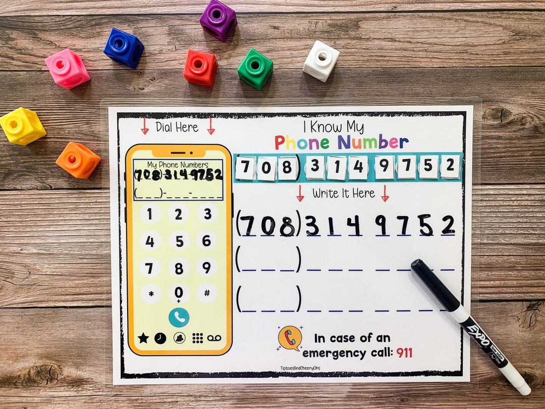 Learn My Phone Number Worksheet, Phone Number Practice, Phone Number ...