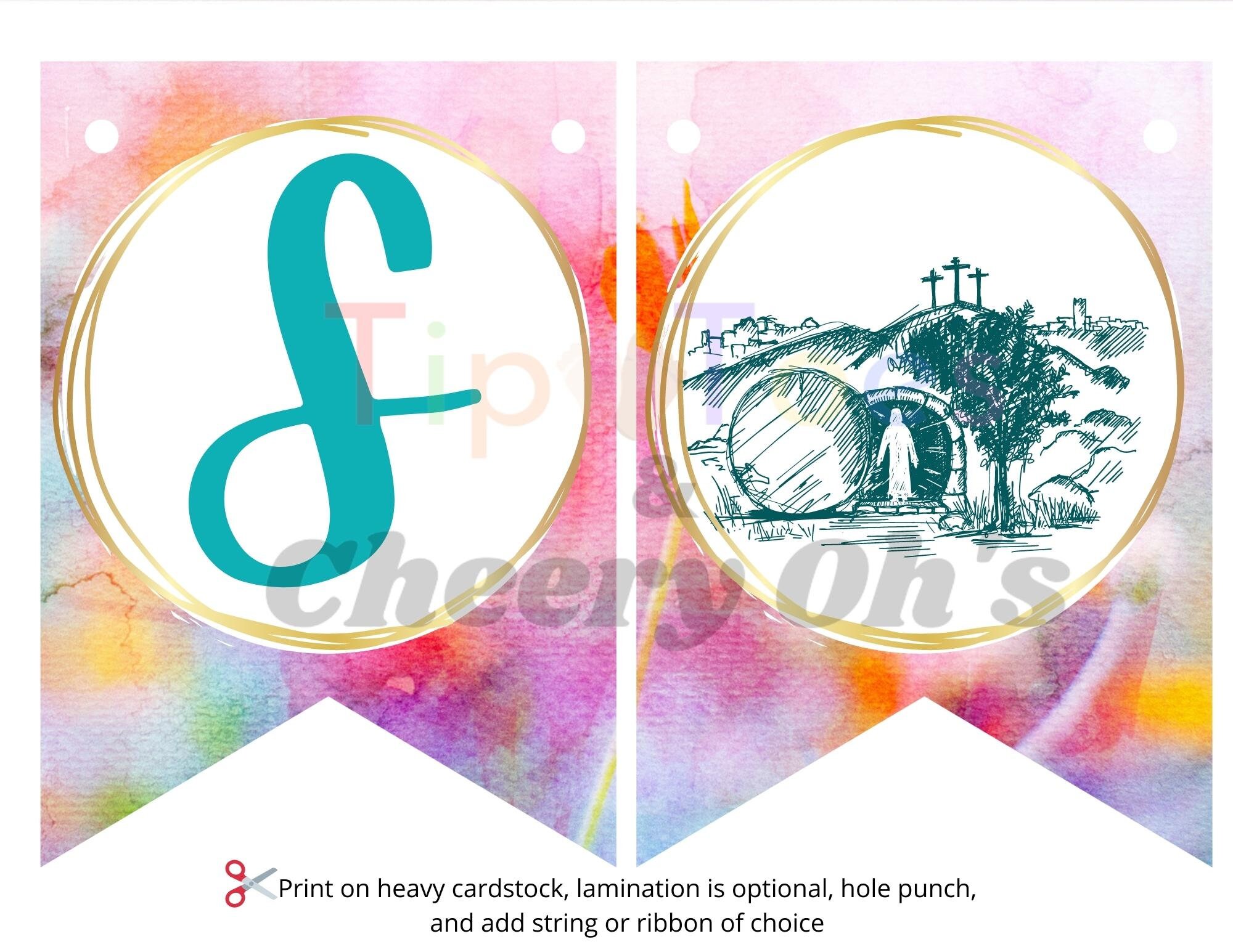 Easter Banner He Lives Printable Banner Easter Decor Easter - Etsy