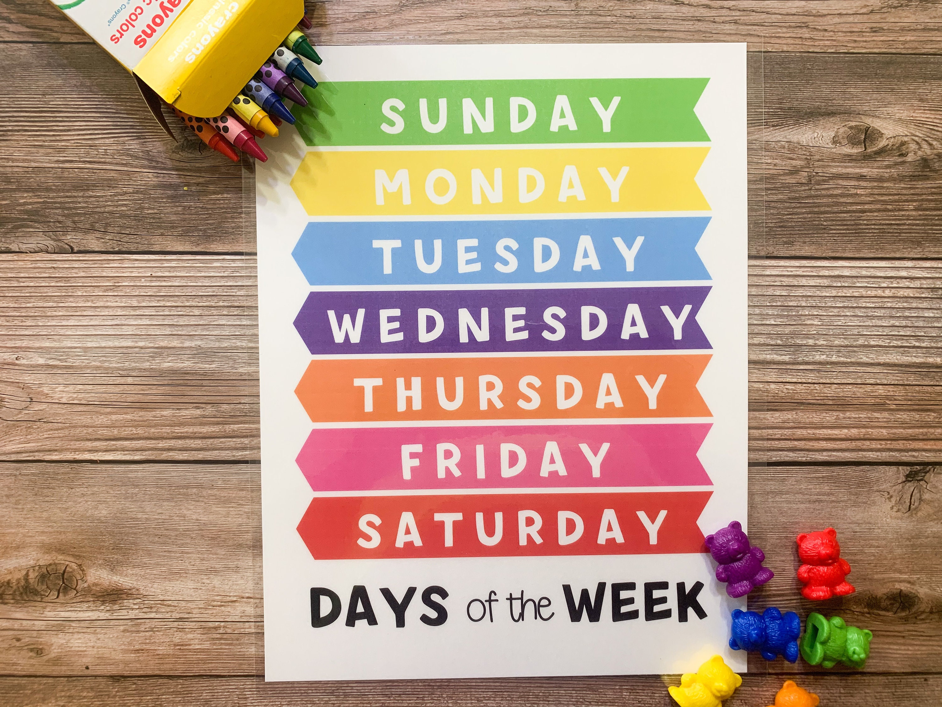 Days Of The Week Chart Printable