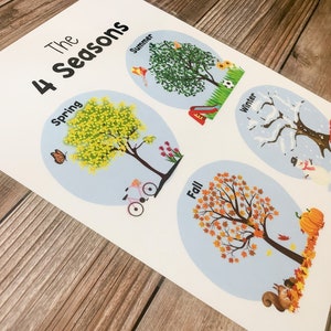 The Four Seasons Printable, Spring, Summer, Autumn, Winter, Homeschool ...