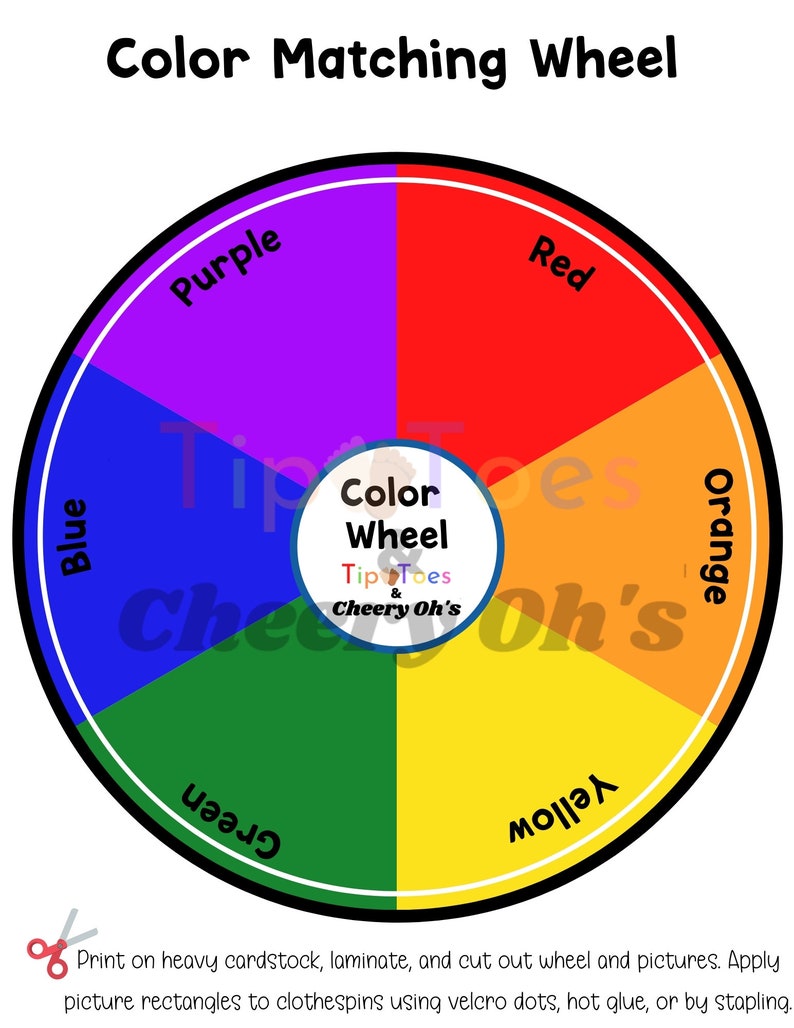 Color Matching Wheel Homeschool Preschool Kindergarten - Etsy