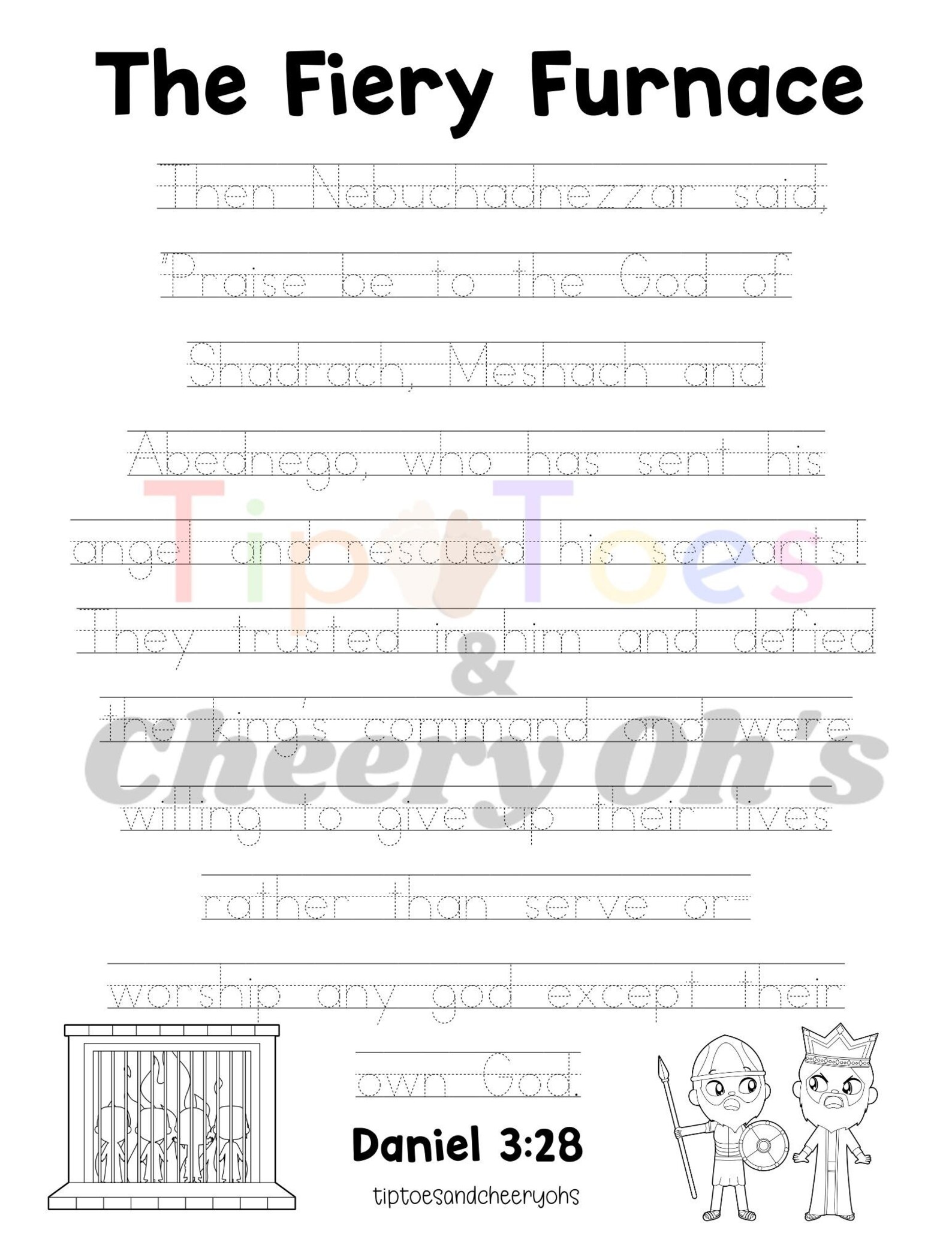 Shadrach Meshach and Abednego the Fiery Furnace Bible - Etsy
