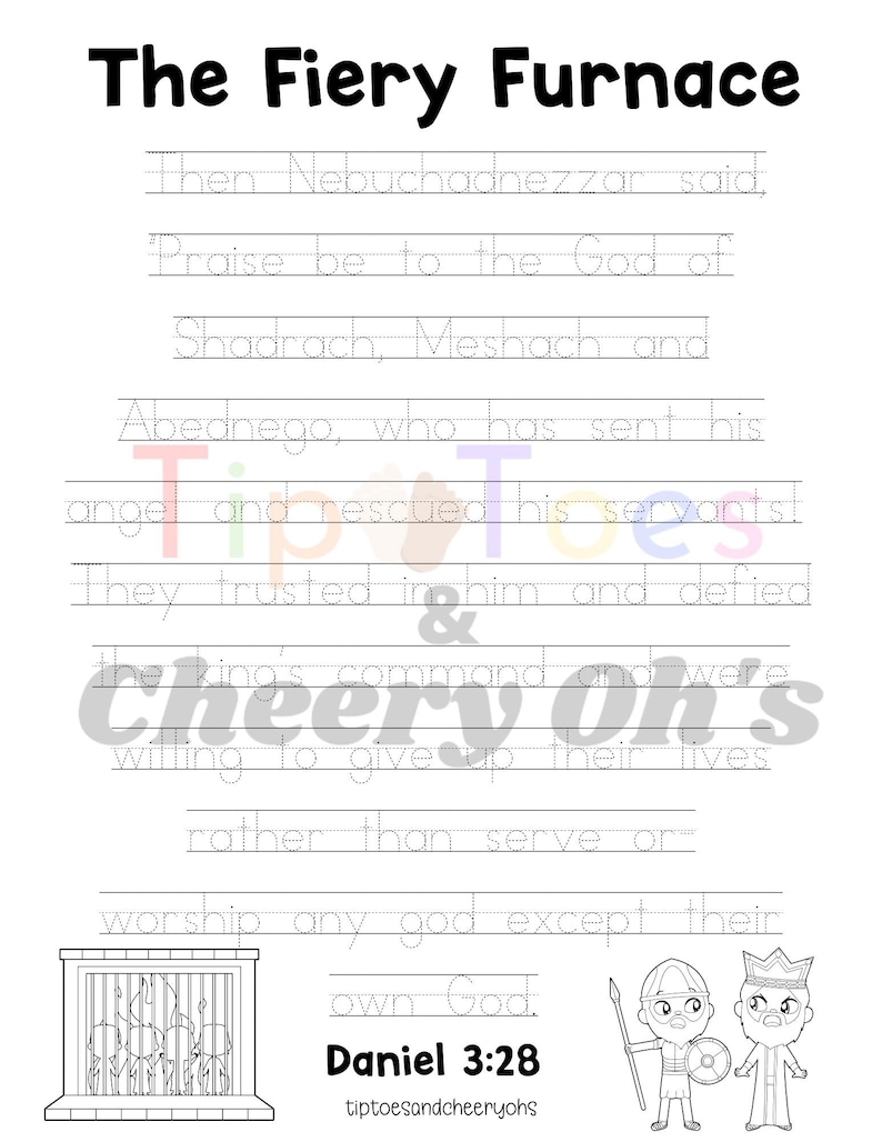 Shadrach Meshach and Abednego the Fiery Furnace Bible - Etsy