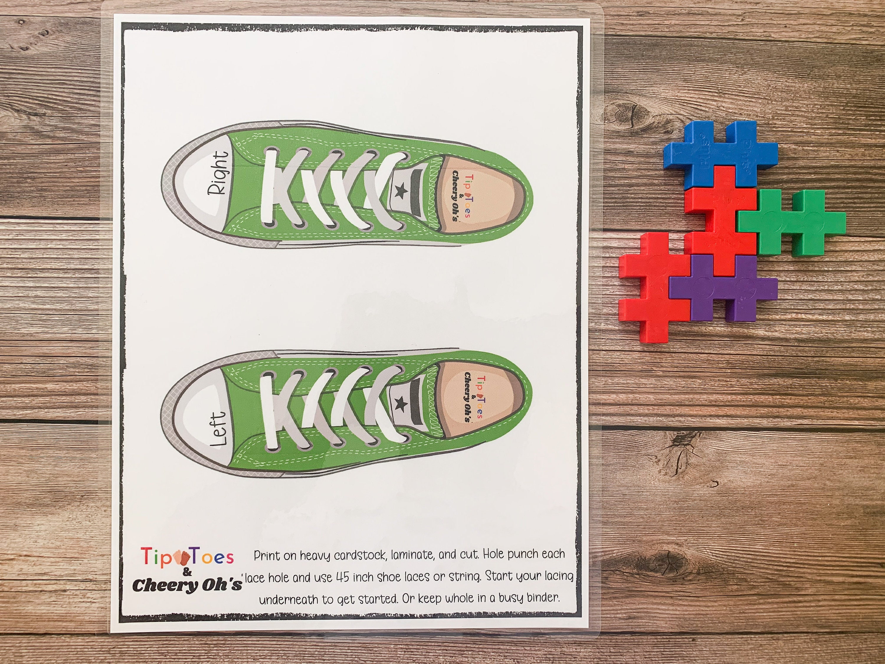 Shoe Lacing Cards Printable Shoe Tying Practice - Etsy UK