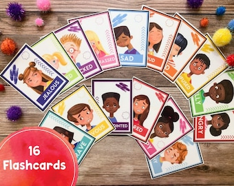 Kids Feelings Flashcards, Printable Flashcards, Montessori Learning ...