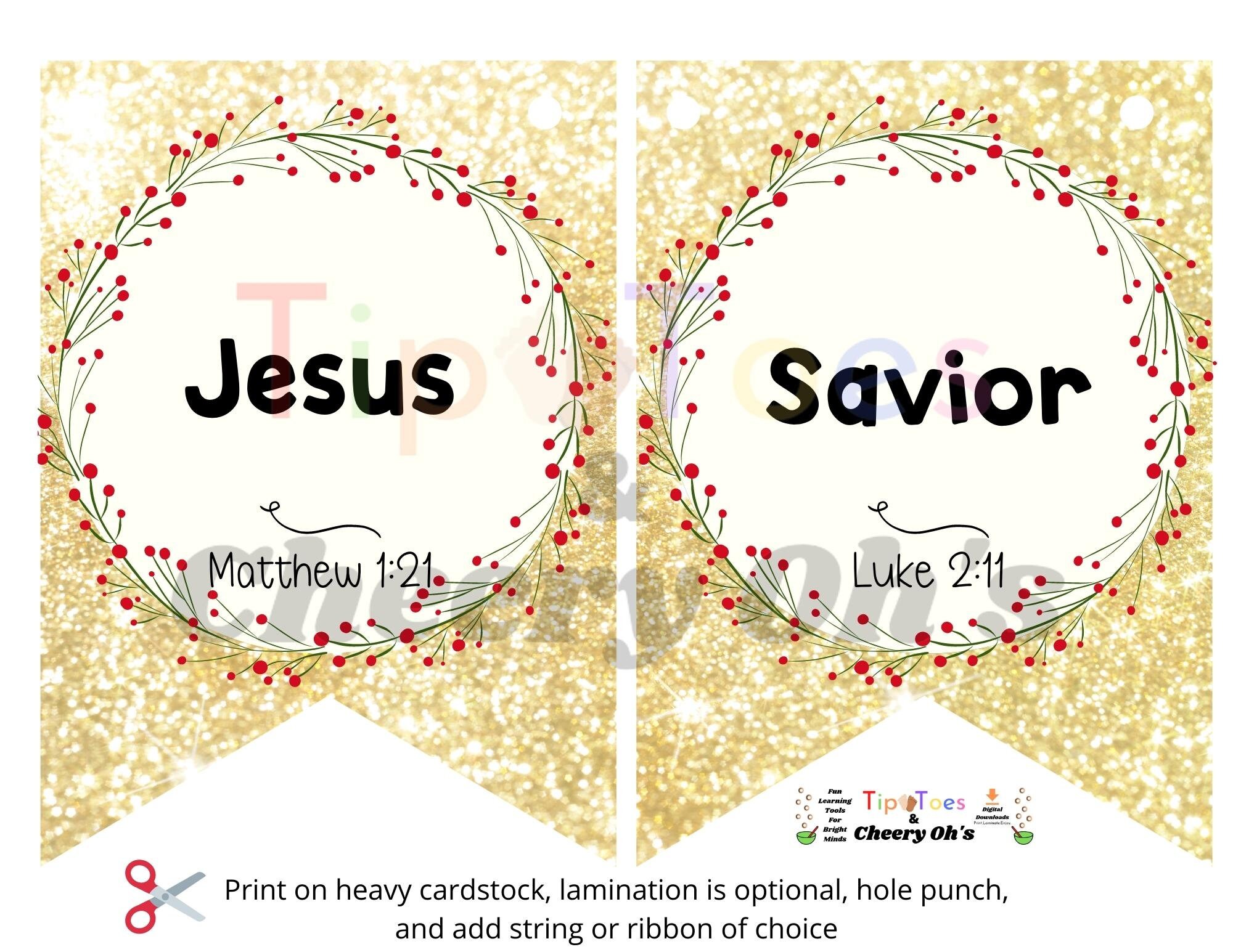 Names of Jesus Advent Banner, Christmas Banner, Advent, Printable ...