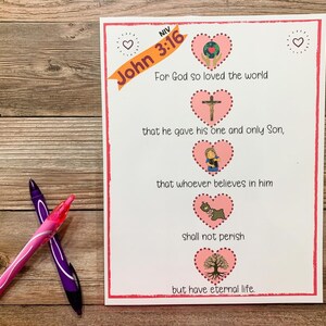 John 3:16, the Gospel, Bible Activity, Homeschool Printable, Bible ...