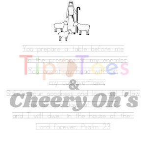 Psalm 23, Bible Study Printable, Homeschool Printable, Bible Verse ...