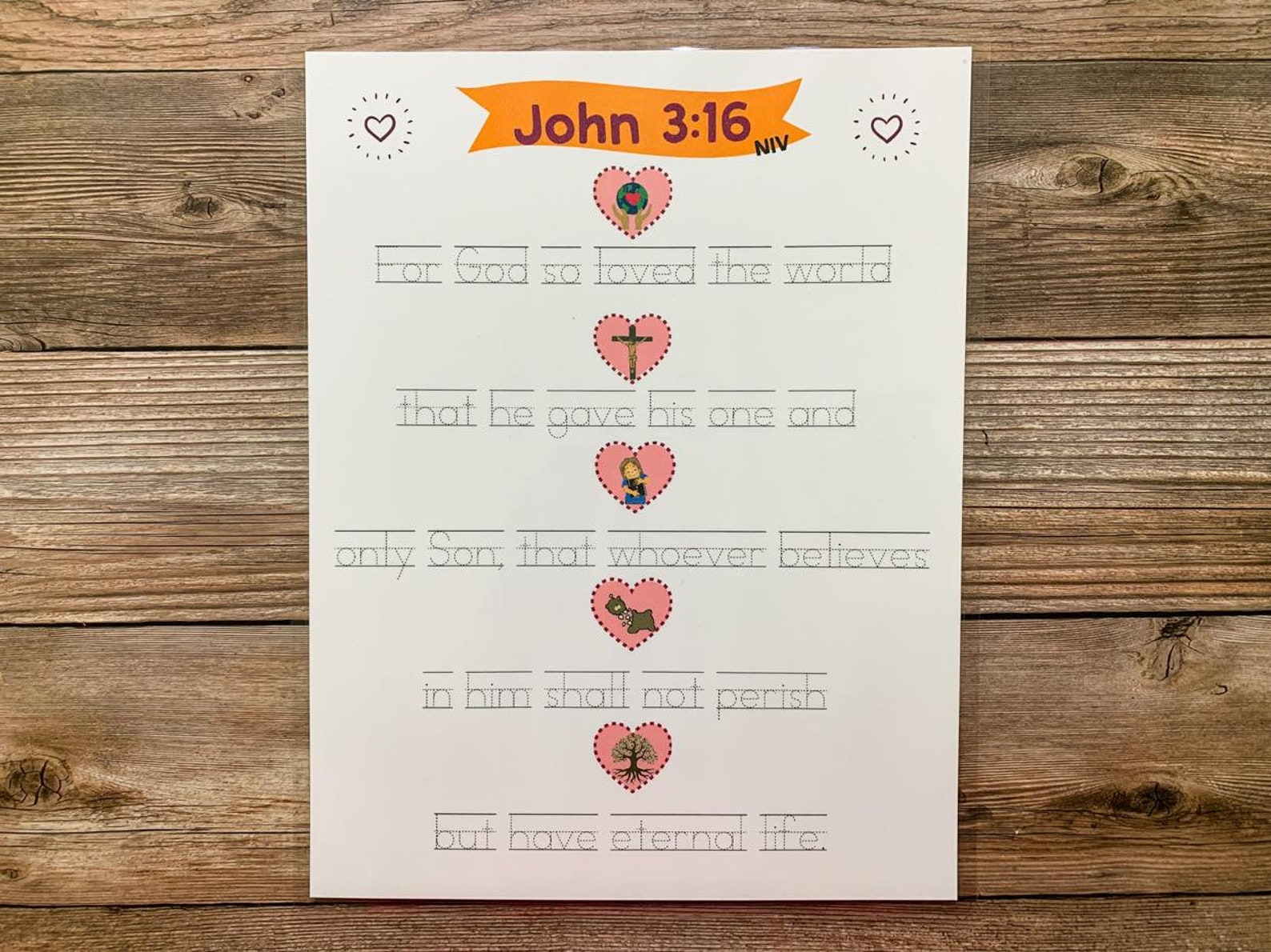 John 3:16 the Gospel Bible Activity Homeschool Printable - Etsy