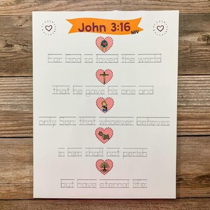 John 3:16, the Gospel, Bible Activity, Homeschool Printable, Bible ...
