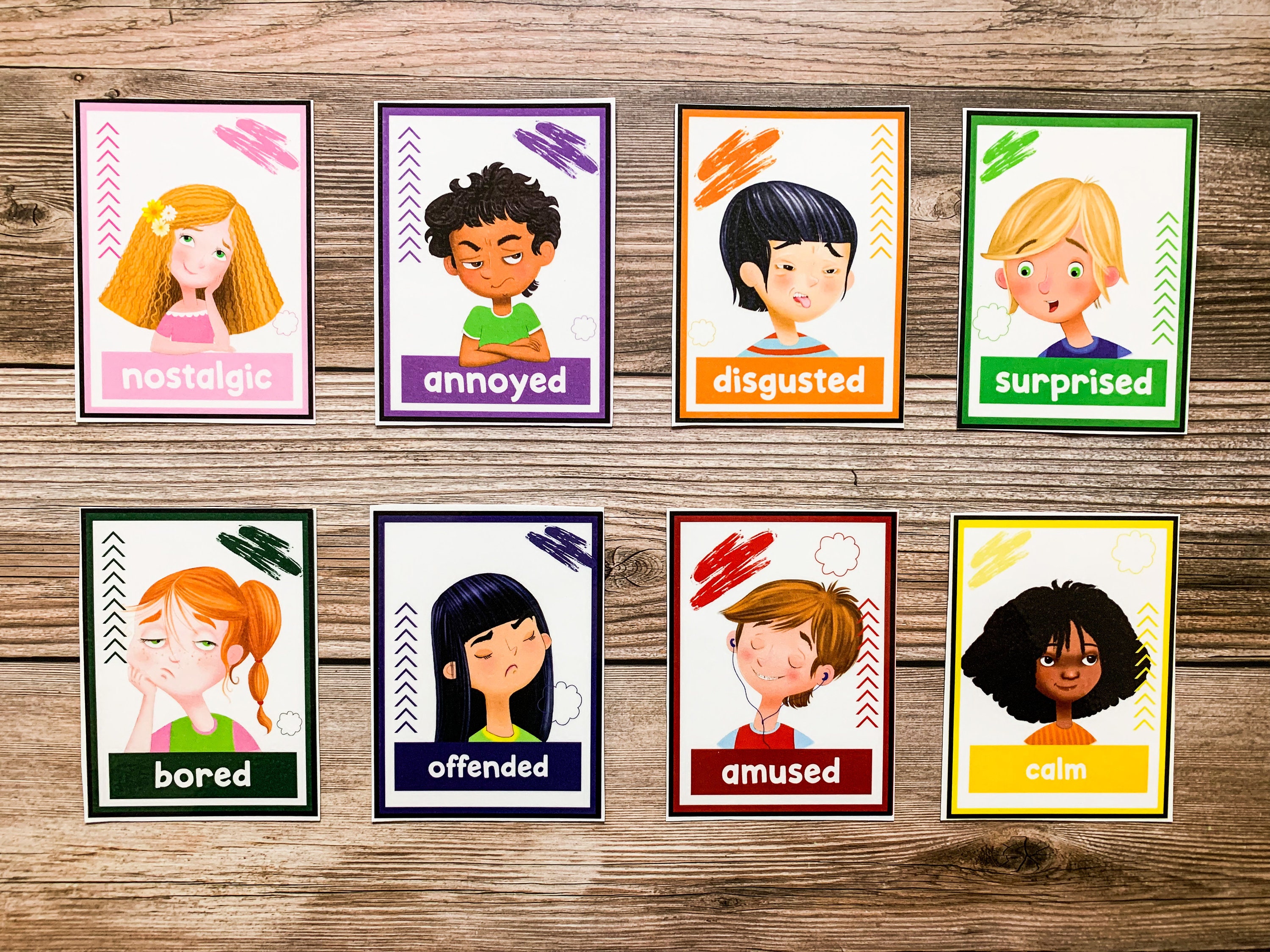 Kids Feelings Flashcards, Printable Flashcards, Montessori Learning ...