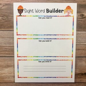 Sight Word Builder, Sight Word Recognition, Fry's 100 Sight Word List ...